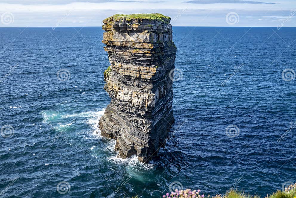 The Dun Briste Sea Stack Off the Cliffs of Downpatrick Head in County ...