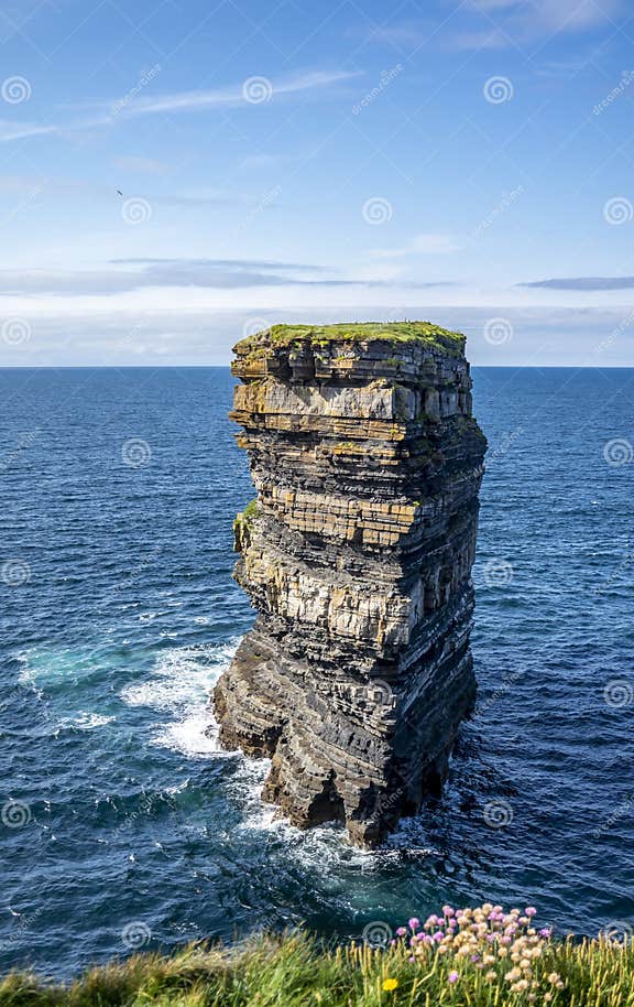 The Dun Briste Sea Stack Off the Cliffs of Downpatrick Head in County ...