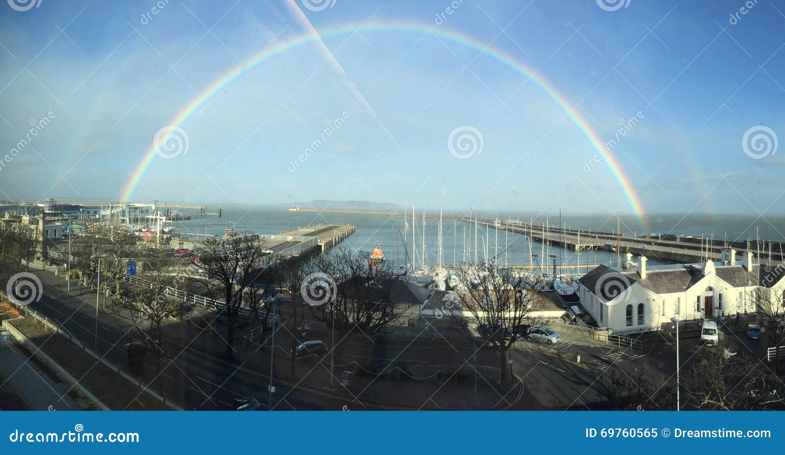 Dun Laoghaire Harbour Rainbow Dublin Stock Image - Image of rainbow ...