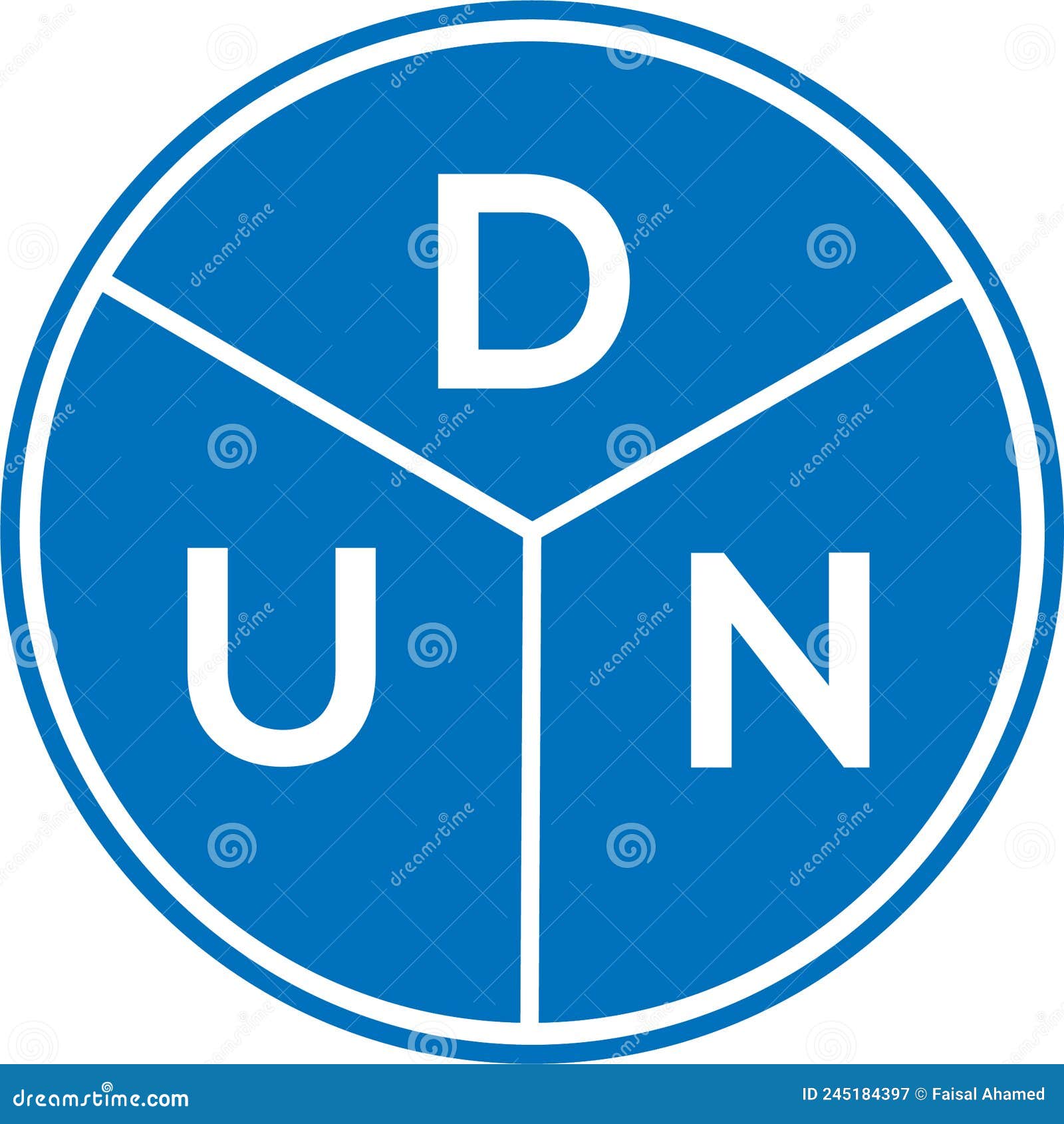 DUN Letter Logo Design On White Background. DUN Creative Circle Letter ...