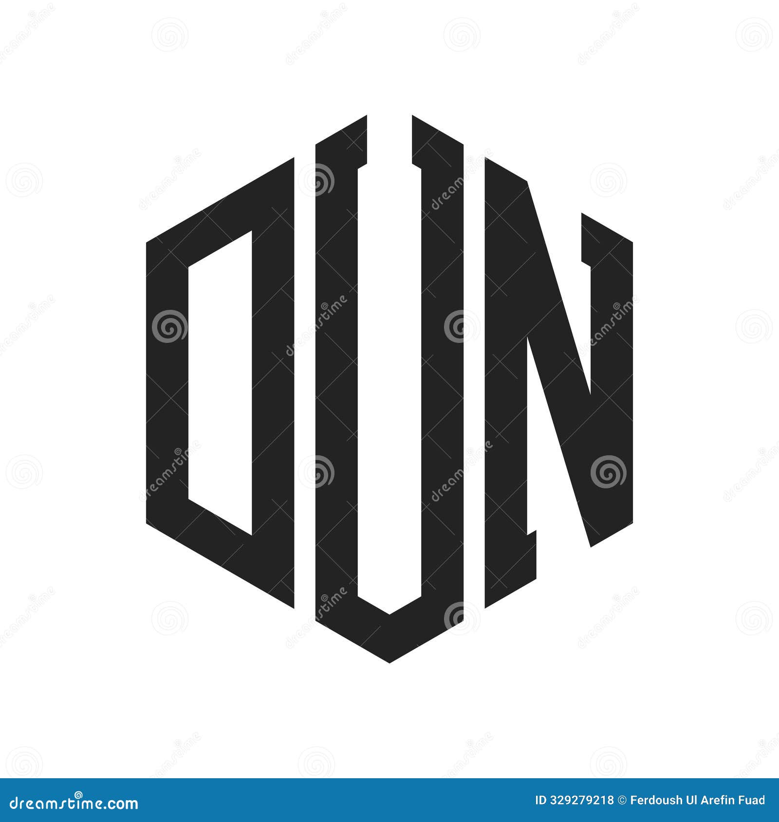 DUN Logo Design. Initial Letter DUN Monogram Logo Using Hexagon Shape ...