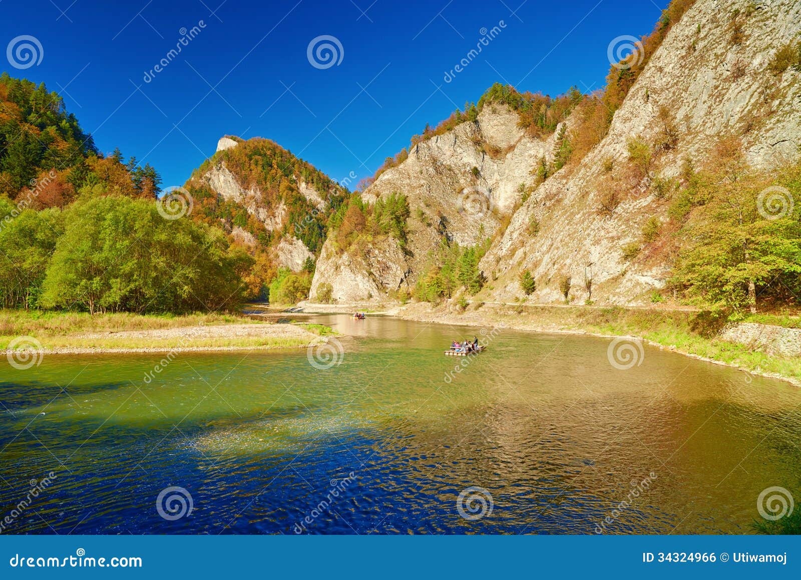 The Dunajec River Gorge Mountain Landscape. Stock Photo - Image of flow ...