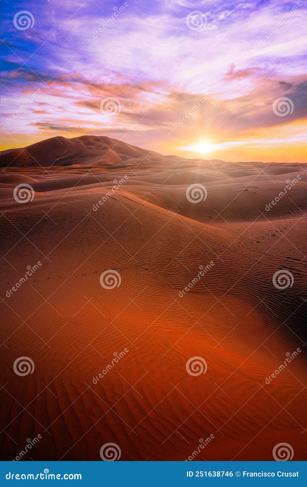 Sunset at the Dunes of Merzouga, Morocco Stock Photo - Image of bereber ...