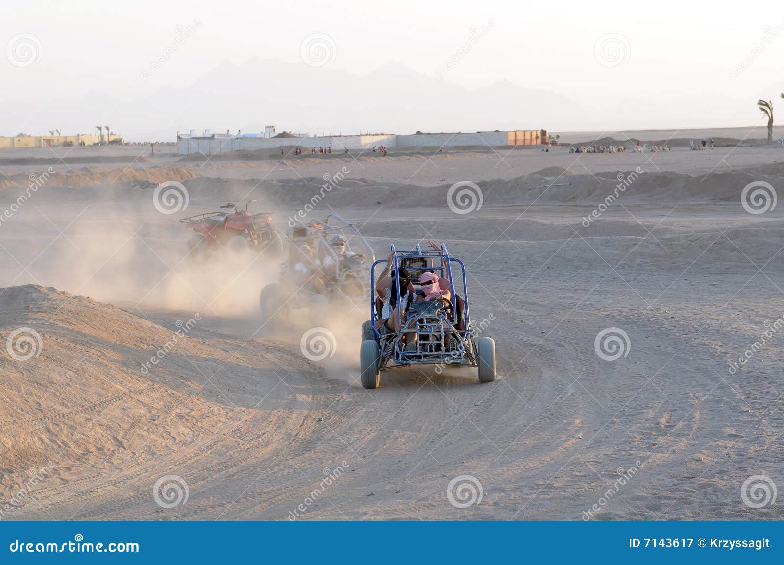Dune Buggies Racing in Desert Stock Image - Image of races, bending ...
