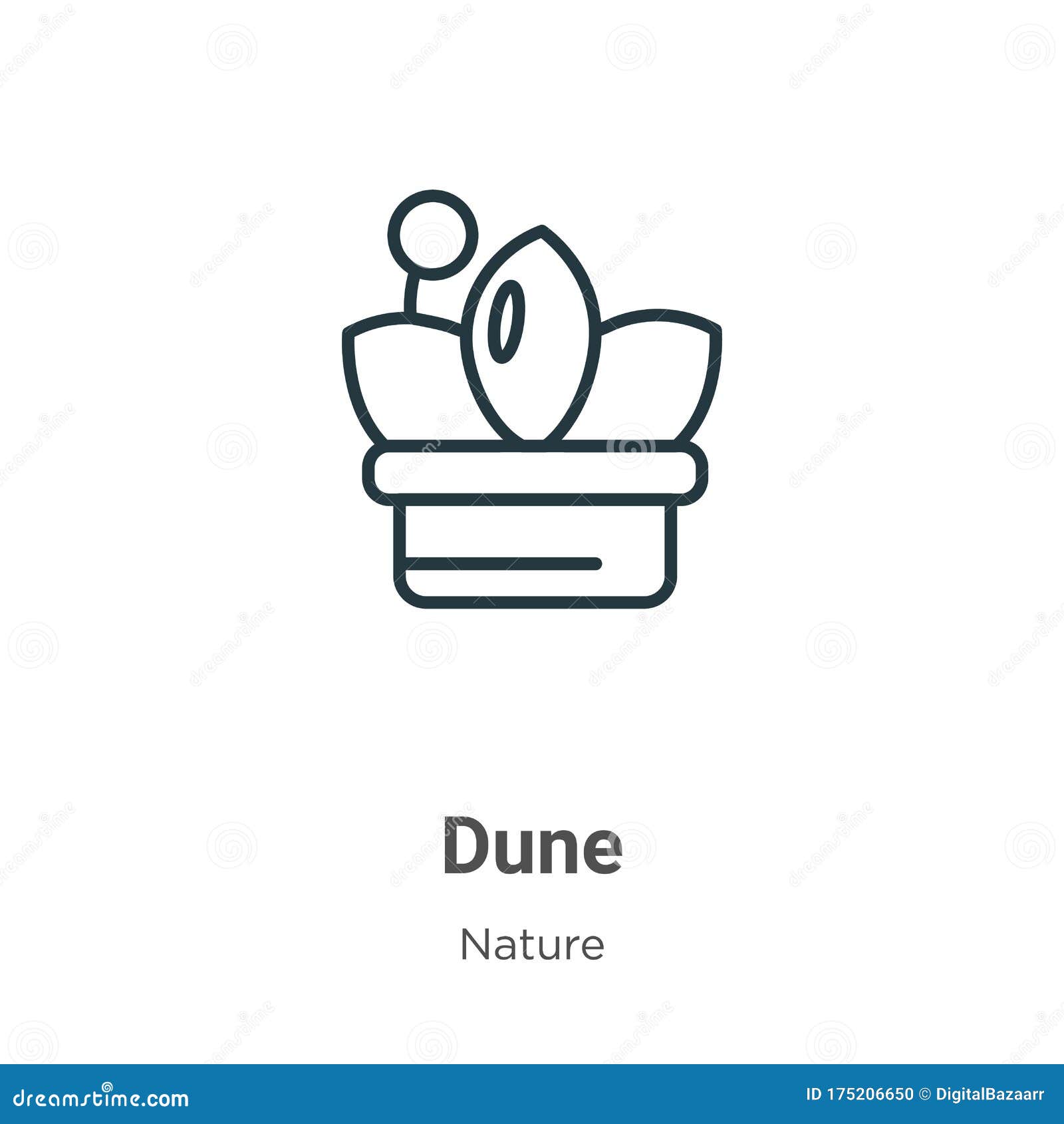 Dune Outline Vector Icon. Thin Line Black Dune Icon, Flat Vector Simple ...