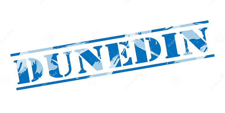 Dunedin blue stamp stock illustration. Illustration of sticker - 97571353