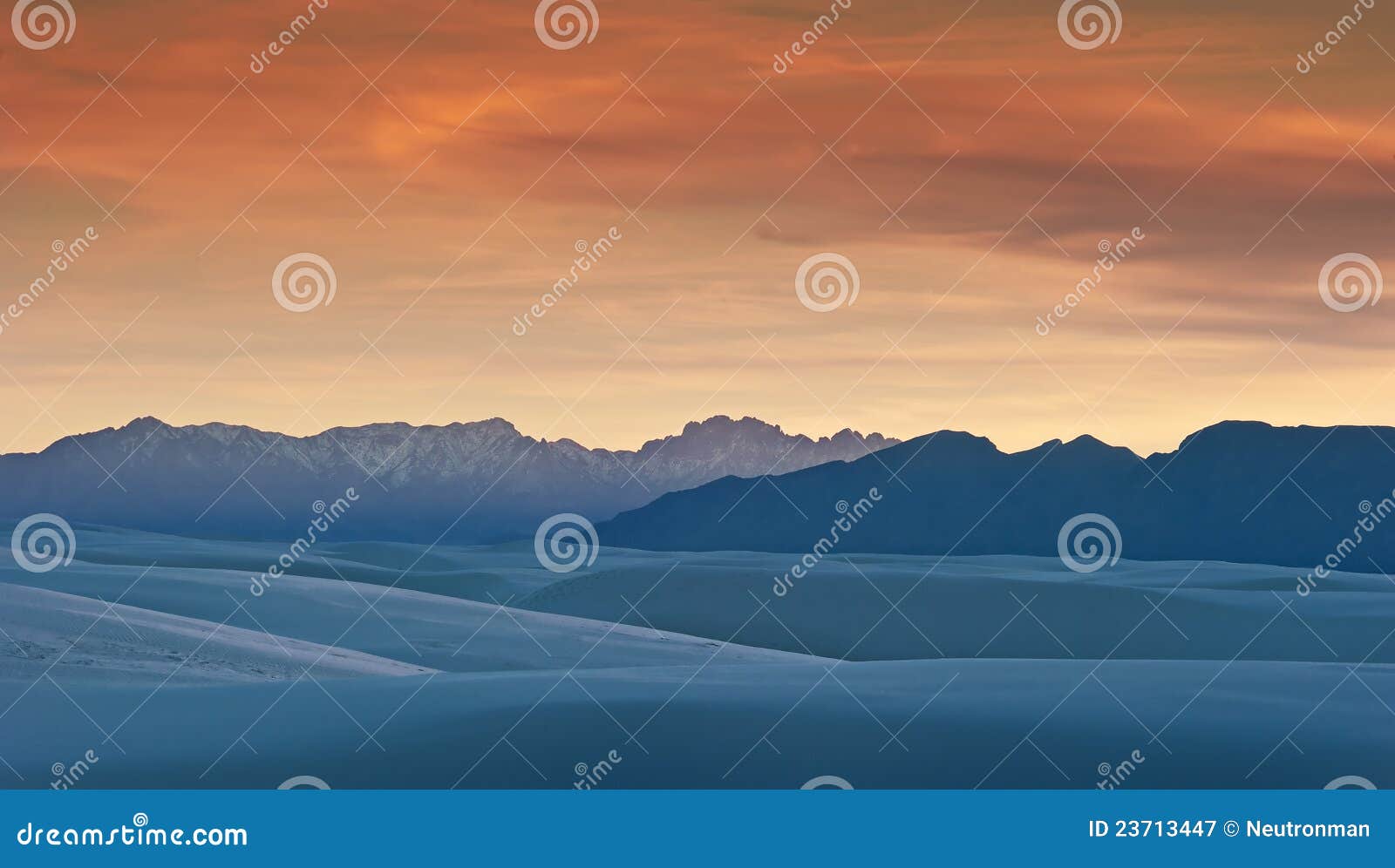 Dunes and Mountains of White Sands Stock Image - Image of desolate ...