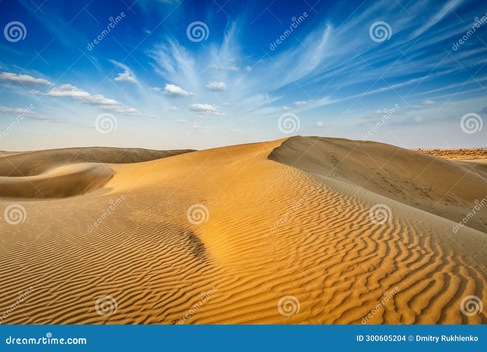 Dunes of Thar Desert, Rajasthan, India Stock Photo - Image of desert ...