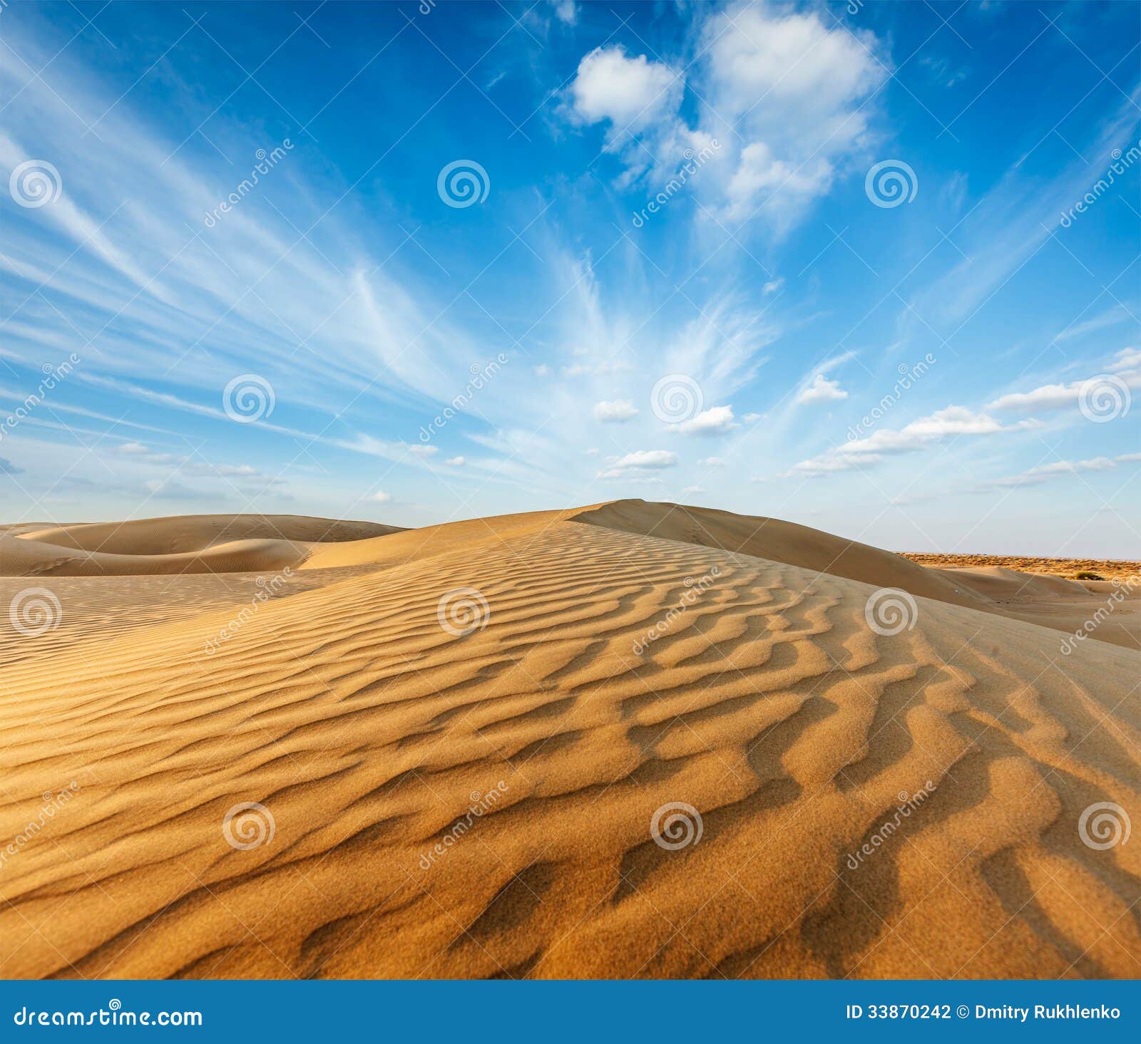 Dunes of Thar Desert, Rajasthan, India Stock Photo - Image of daylight ...