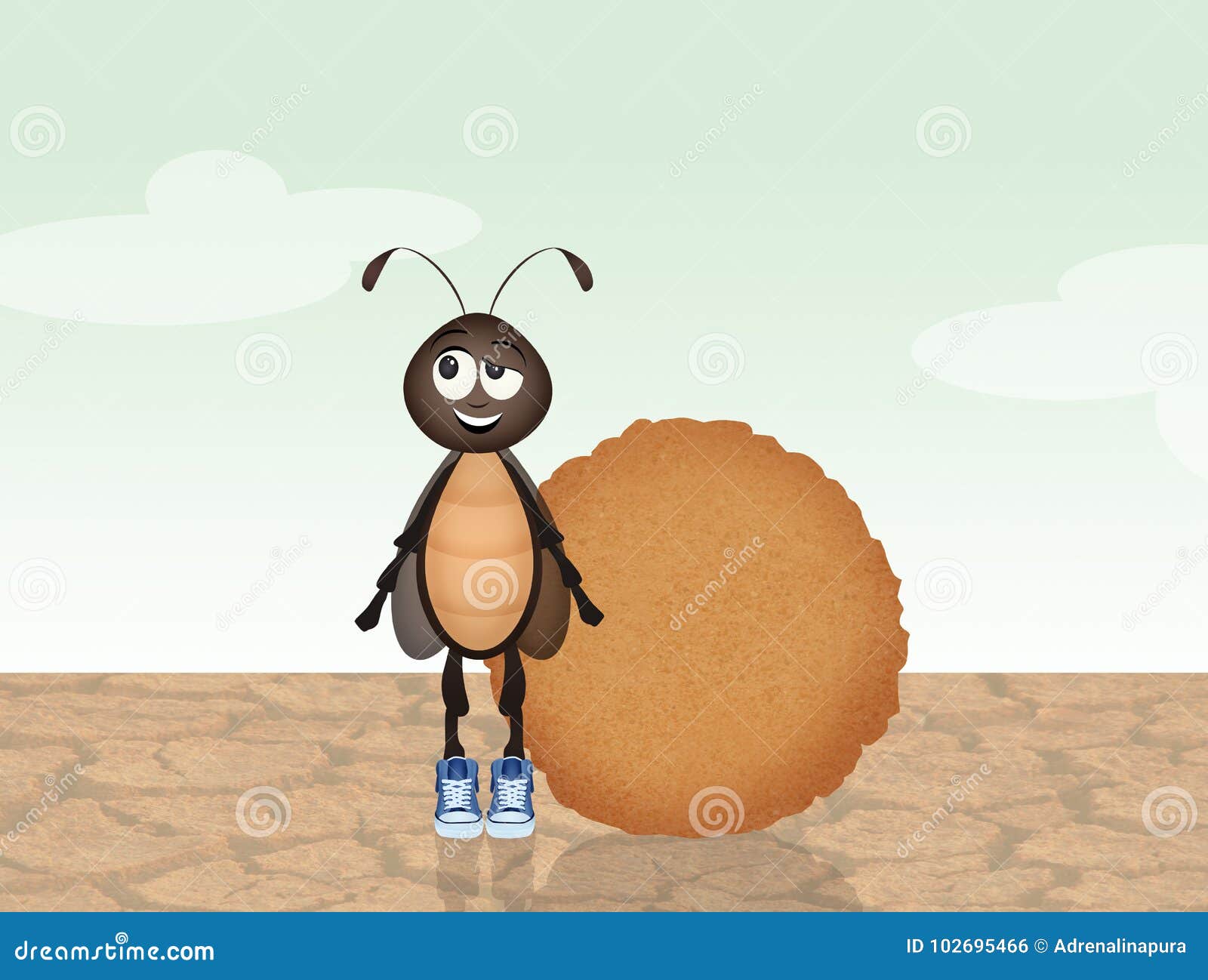 Dung beetle stock illustration. Illustration of nature - 102695466