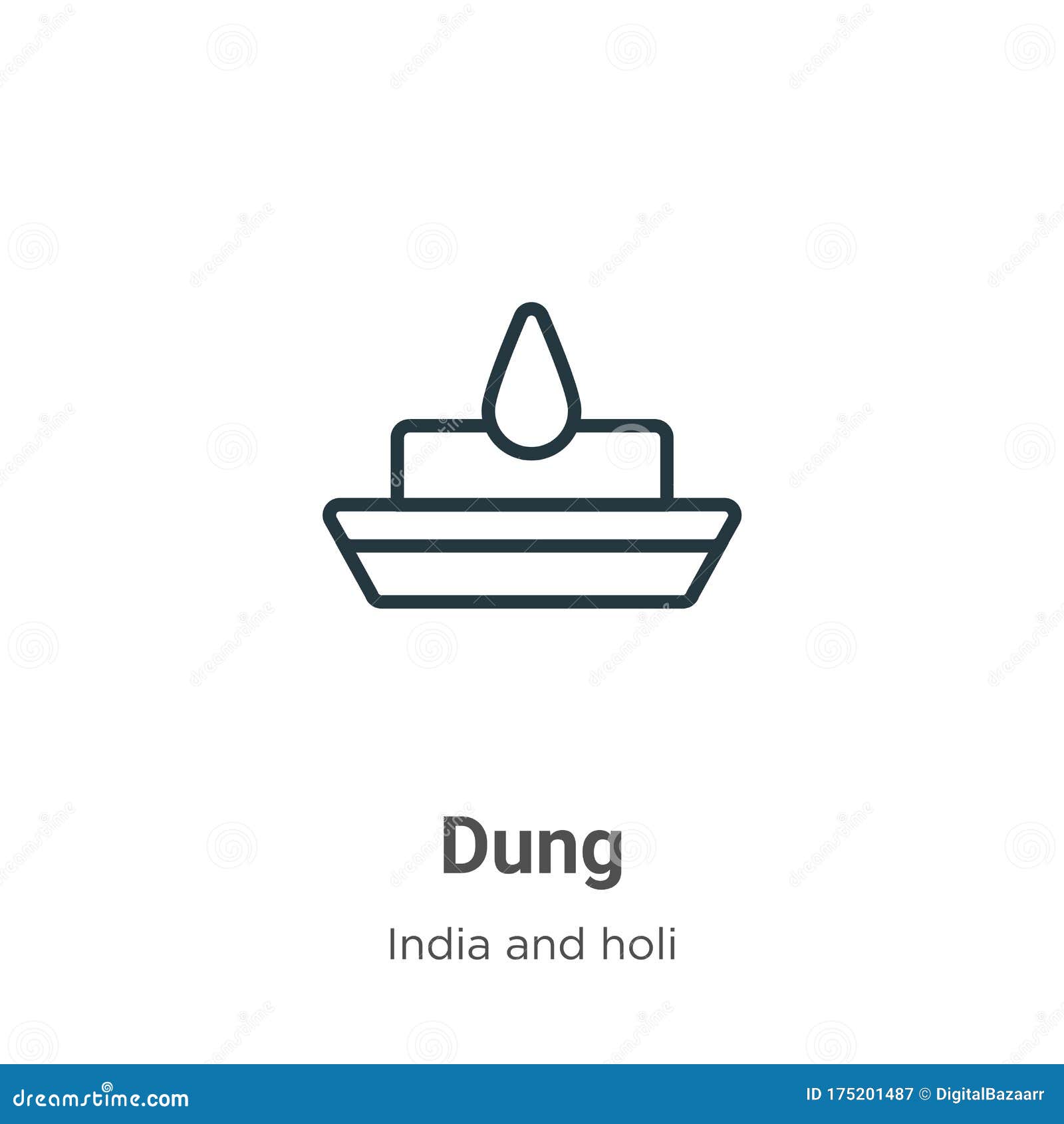 Dung Outline Vector Icon. Thin Line Black Dung Icon, Flat Vector Simple ...