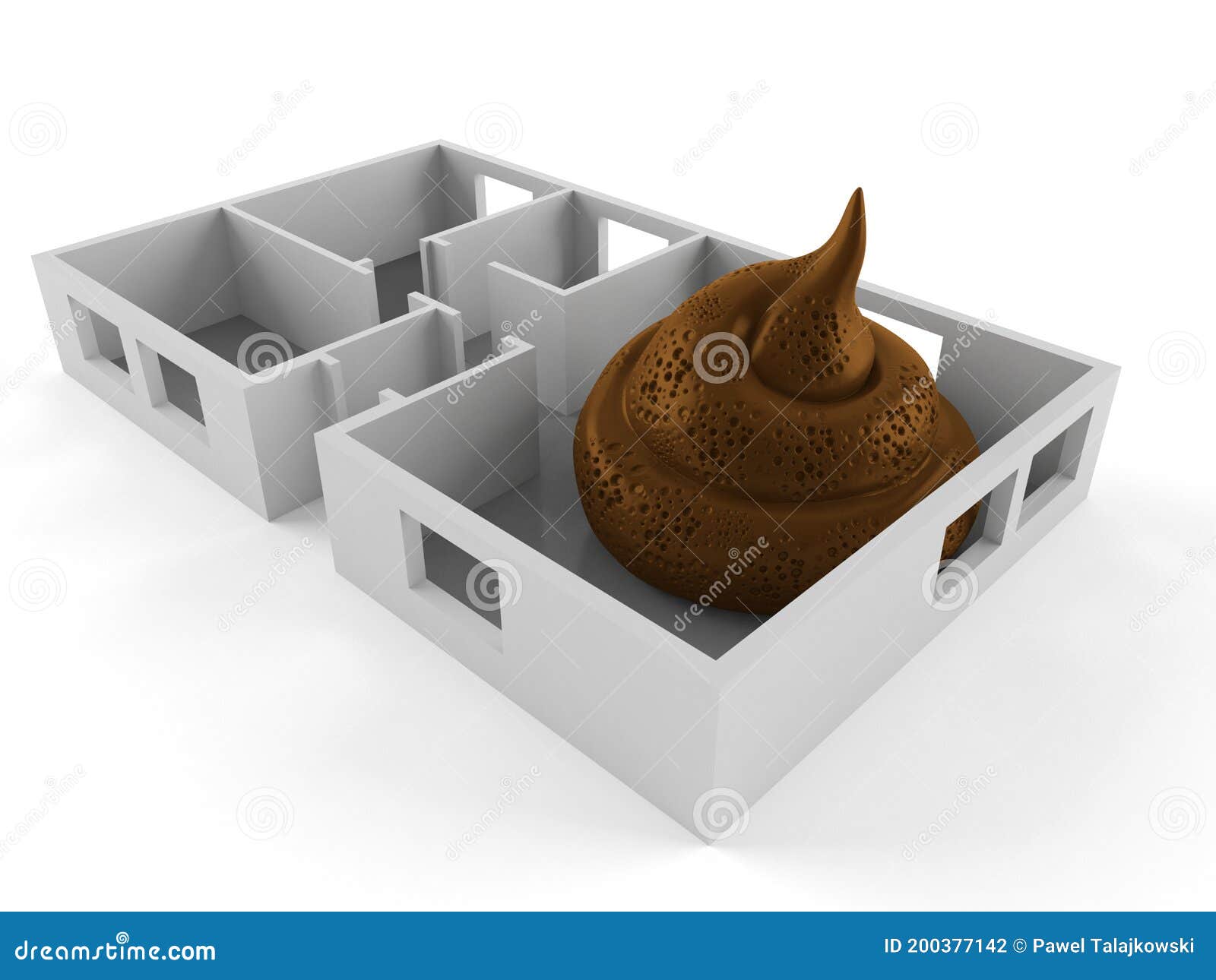Dung poo inside house plan stock illustration. Illustration of shit ...