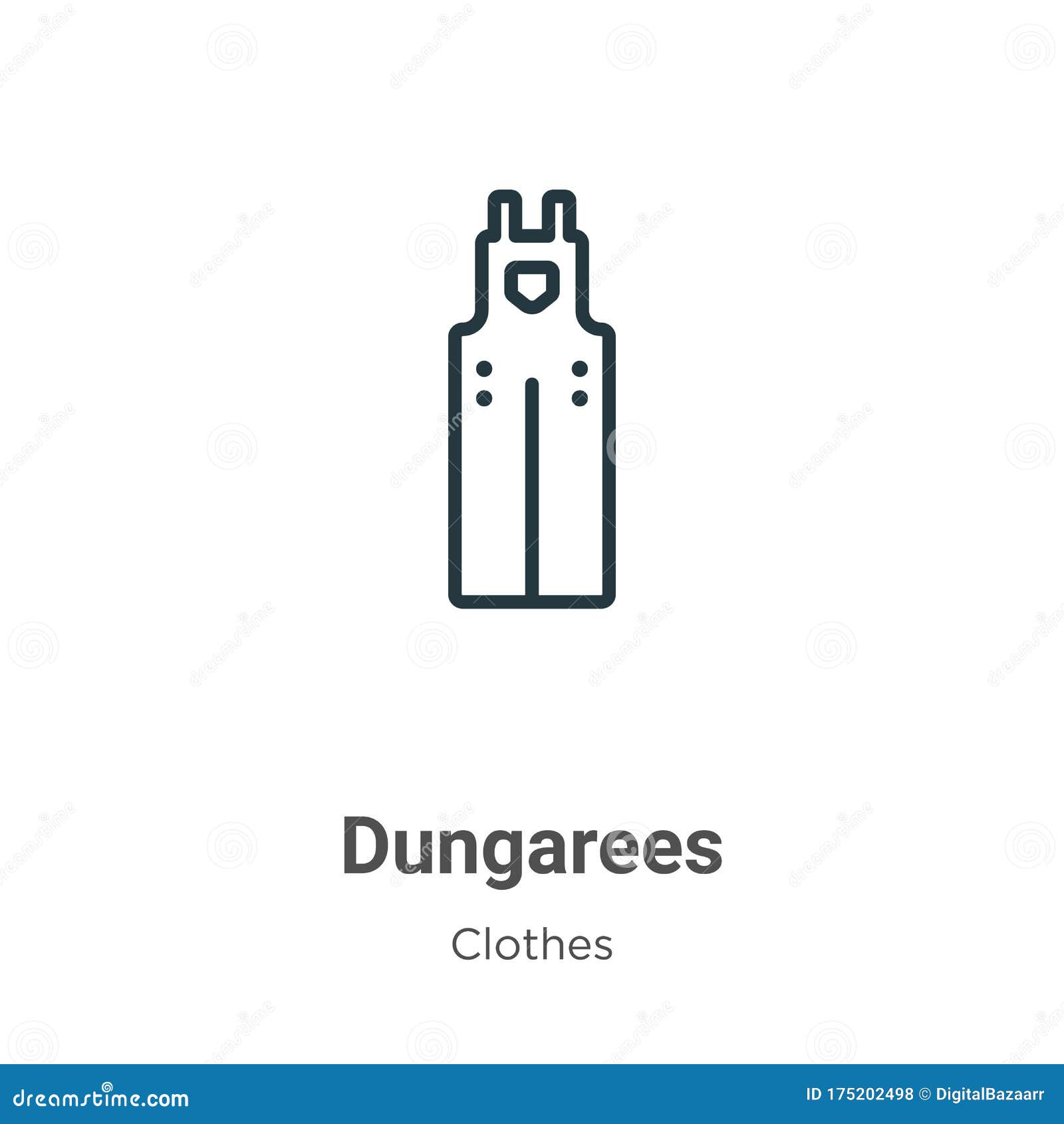 Dungarees Outline Vector Icon. Thin Line Black Dungarees Icon, Flat Vector Simple Element ...
