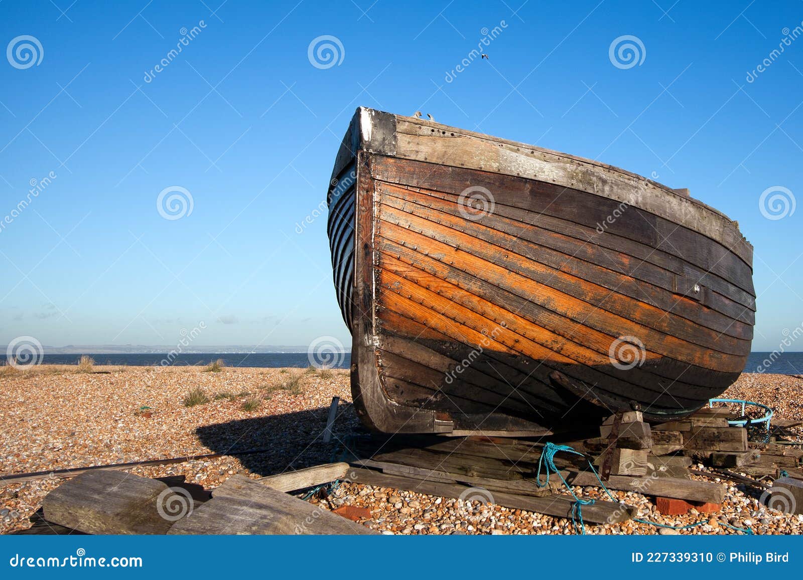 Beached Rowing Boat at Dungeness in Kent on December 17, 2008 Stock ...