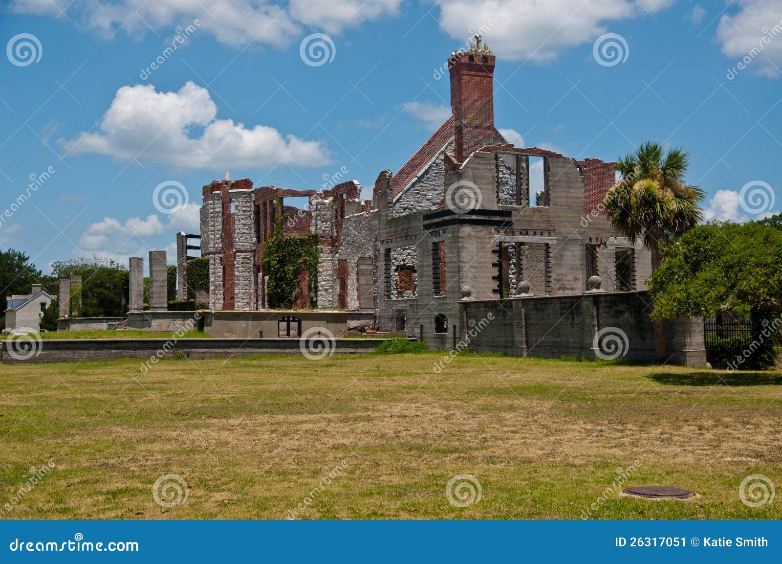 Dungeness Mansion Ruins on Cumberland GA Stock Image - Image of history ...