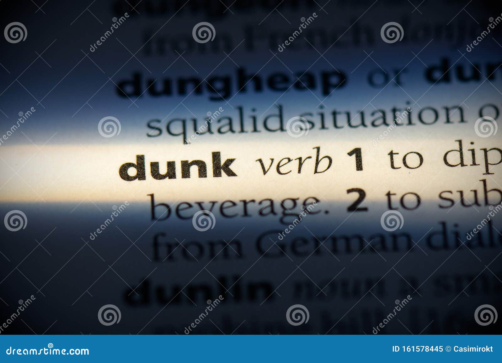 Dunk stock image. Image of paper, focus, dunk, word - 161578445