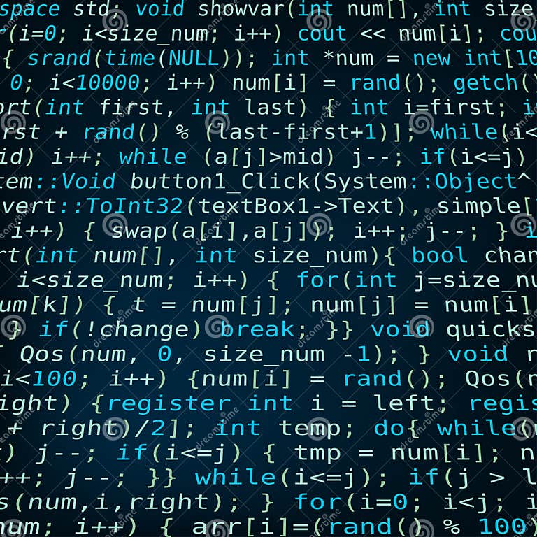 Dunkelblauer Hintergrund Mit Programmcode Vektor Abbildung ...
