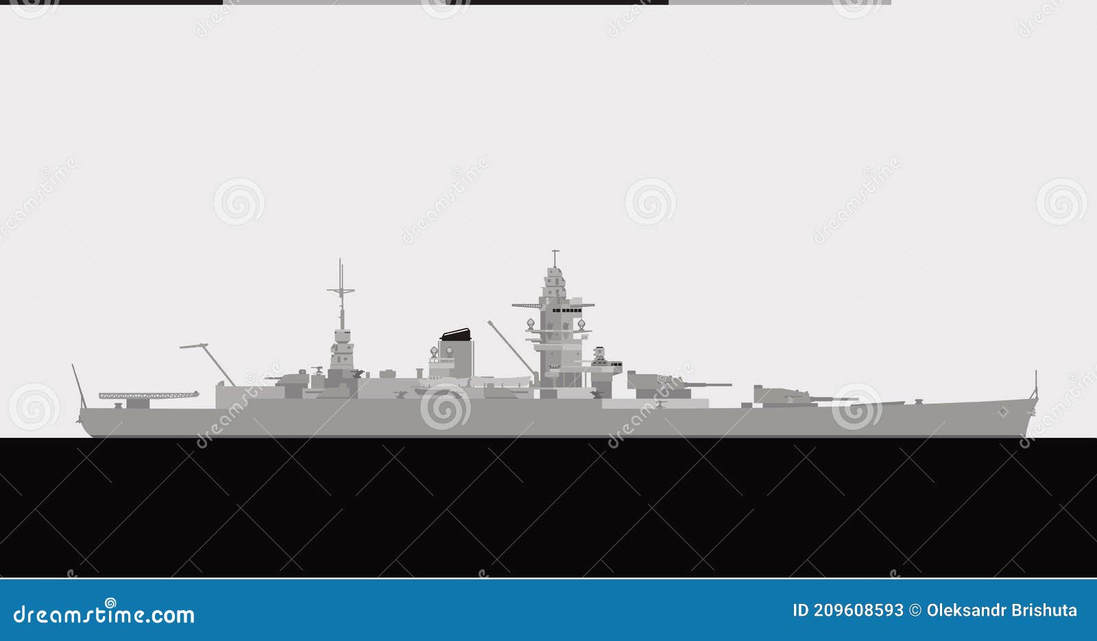 DUNKERQUE 1937. French Navy Battlecruiser Stock Vector - Illustration ...
