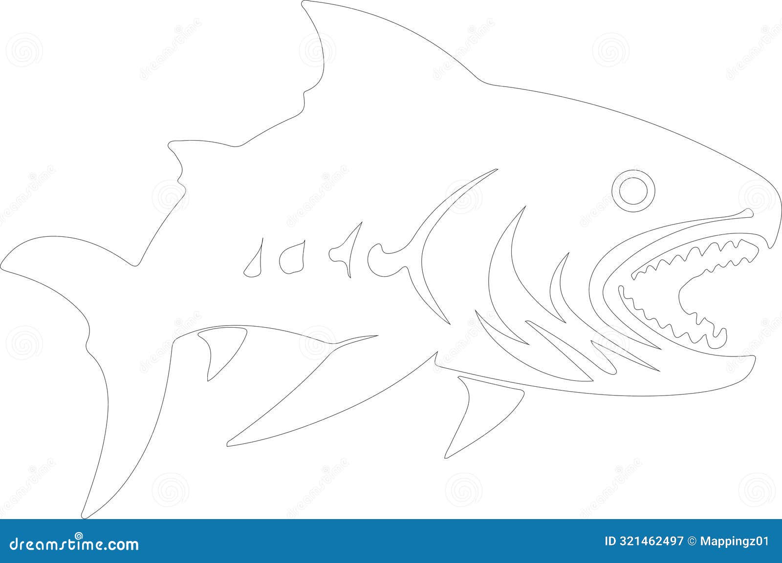 Dunkleosteus Outline Silhouette Generative Ai Stock Vector ...