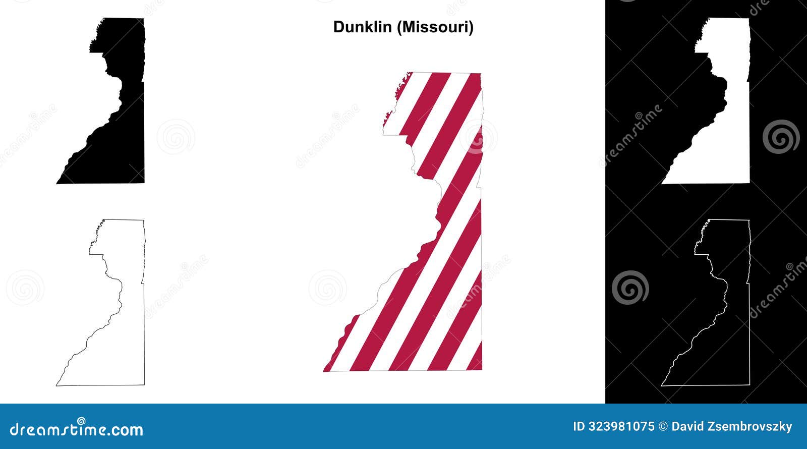 Dunklin Outline Map Vector Illustration | CartoonDealer.com #357453120
