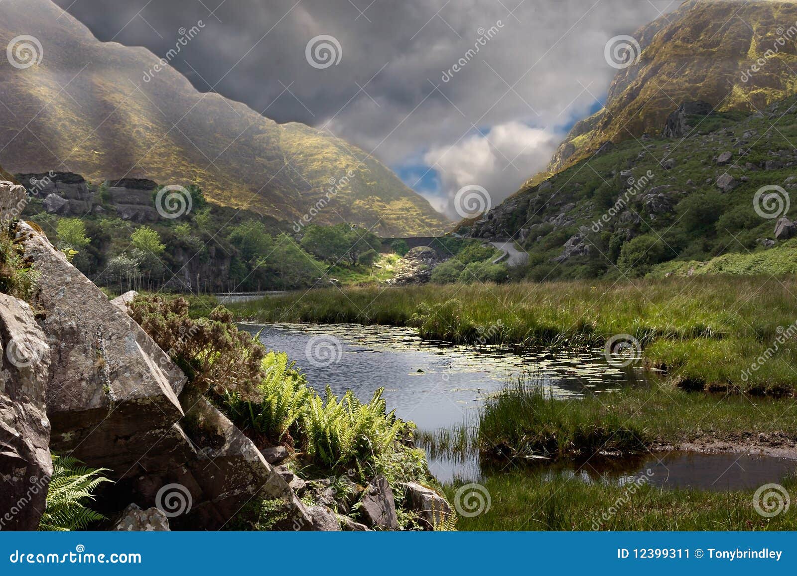 The Dunloe Gap stock image. Image of mountains, rocks - 12399311