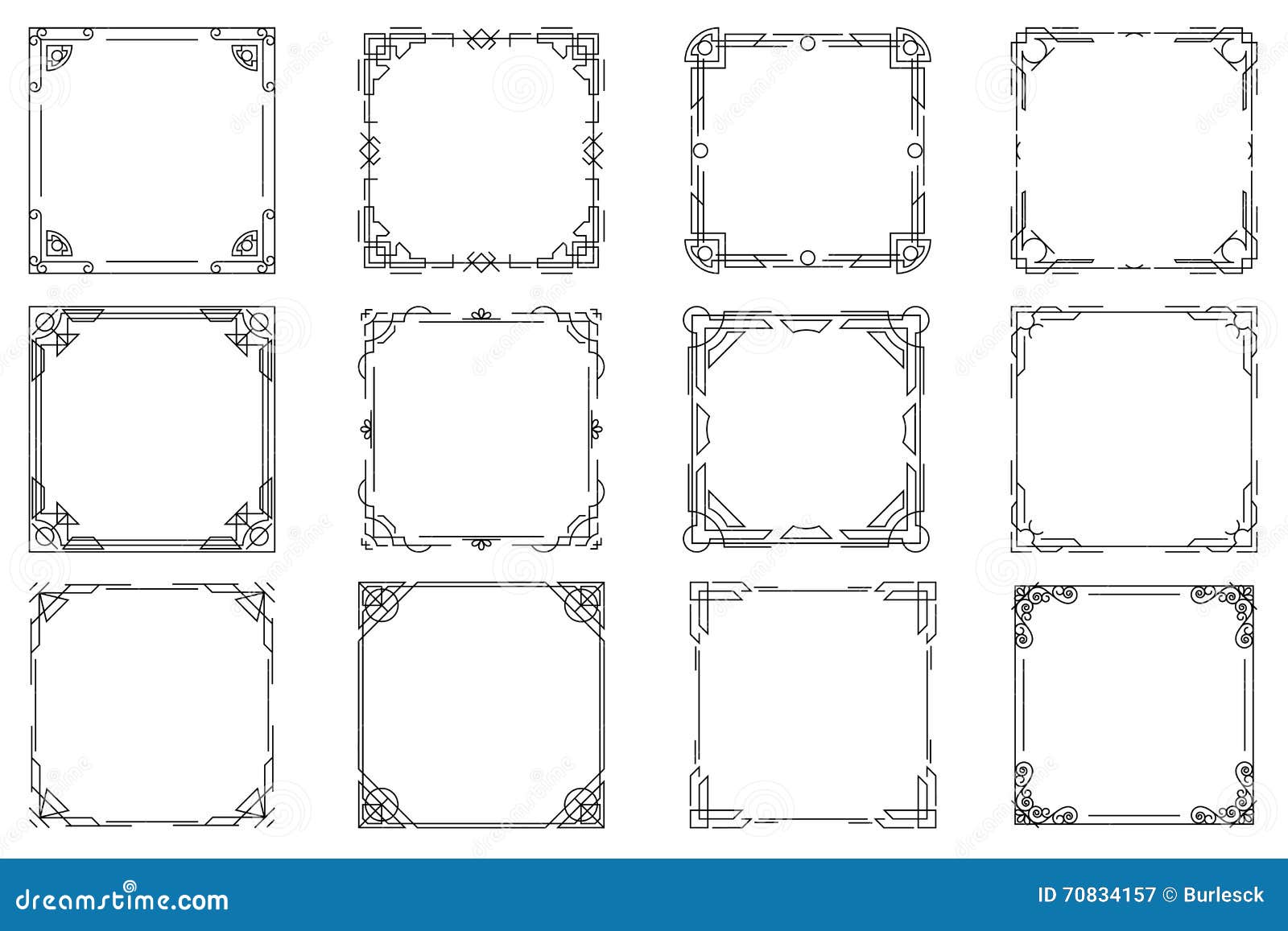 Dunne Lijn Geometrische Kaders, Vector Lineaire Kaders Vector ...