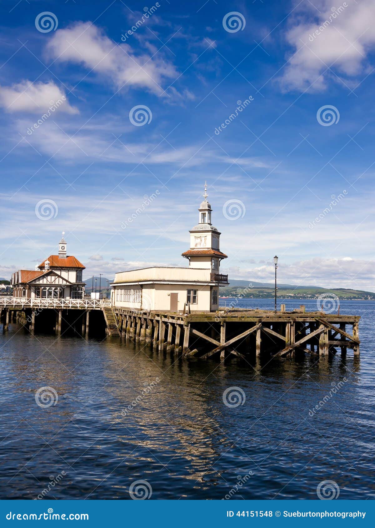 Dunoon pier stock photo. Image of landscape, wooden, water - 44151548