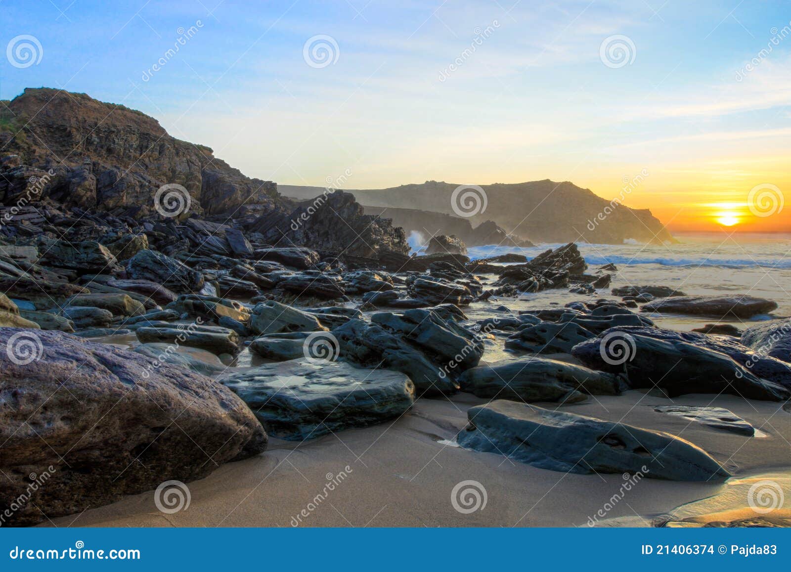 Dunquin Bay Beach at Sunset in Ireland. Stock Photo - Image of outdoors ...