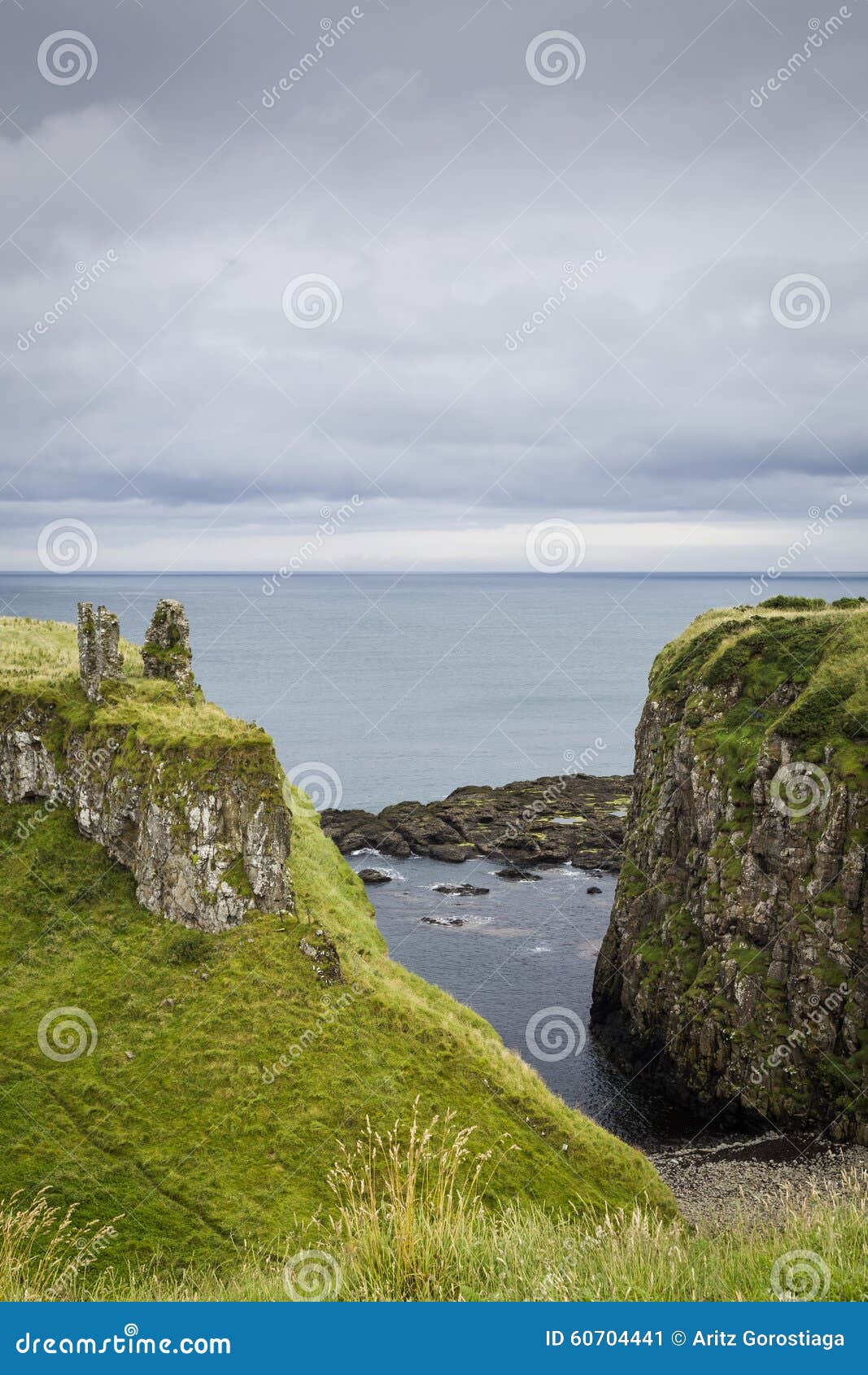Dunseverick Castle stock image. Image of water, landscape - 60704441