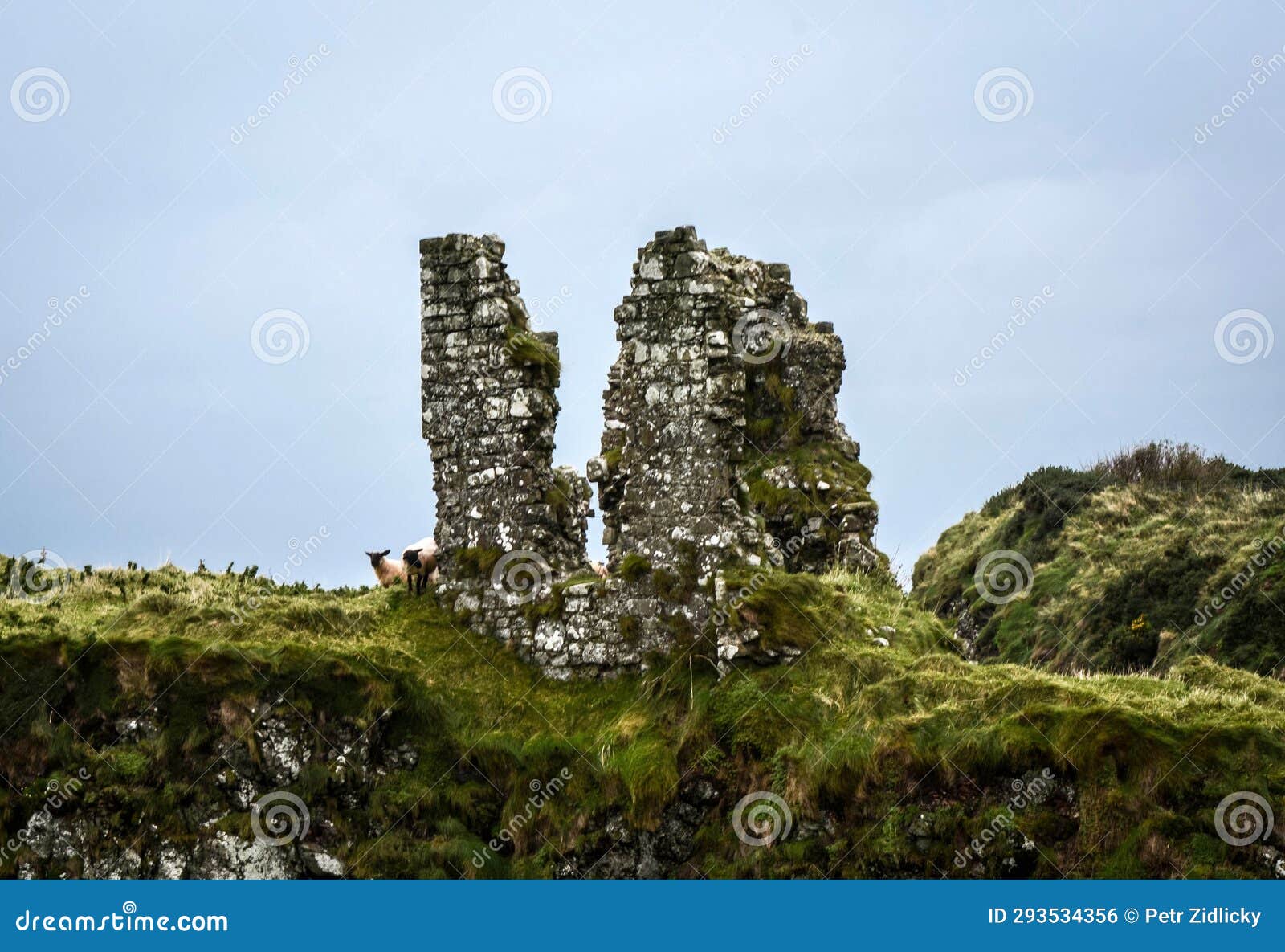 Dunseverick Castle stock photo. Image of ruins, cliff - 293534356