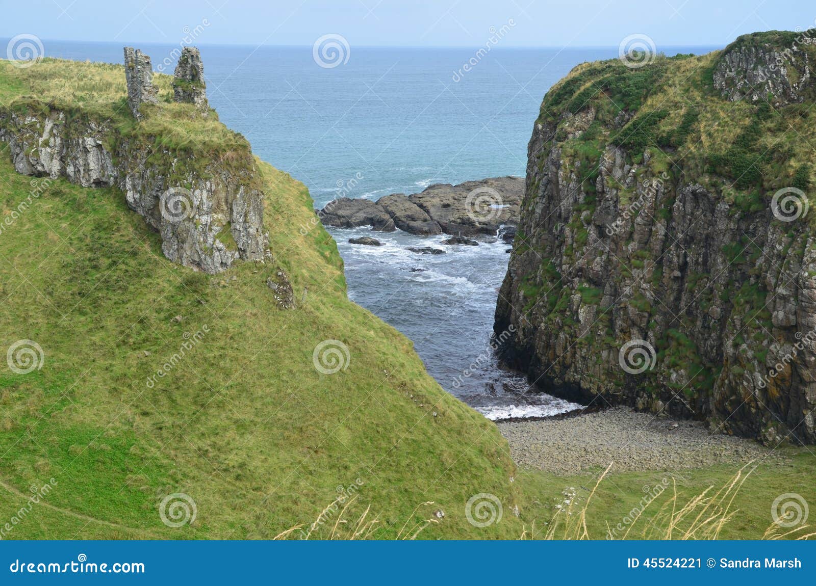 Dunseverick Castle Ruins stock image. Image of coastline - 45524221