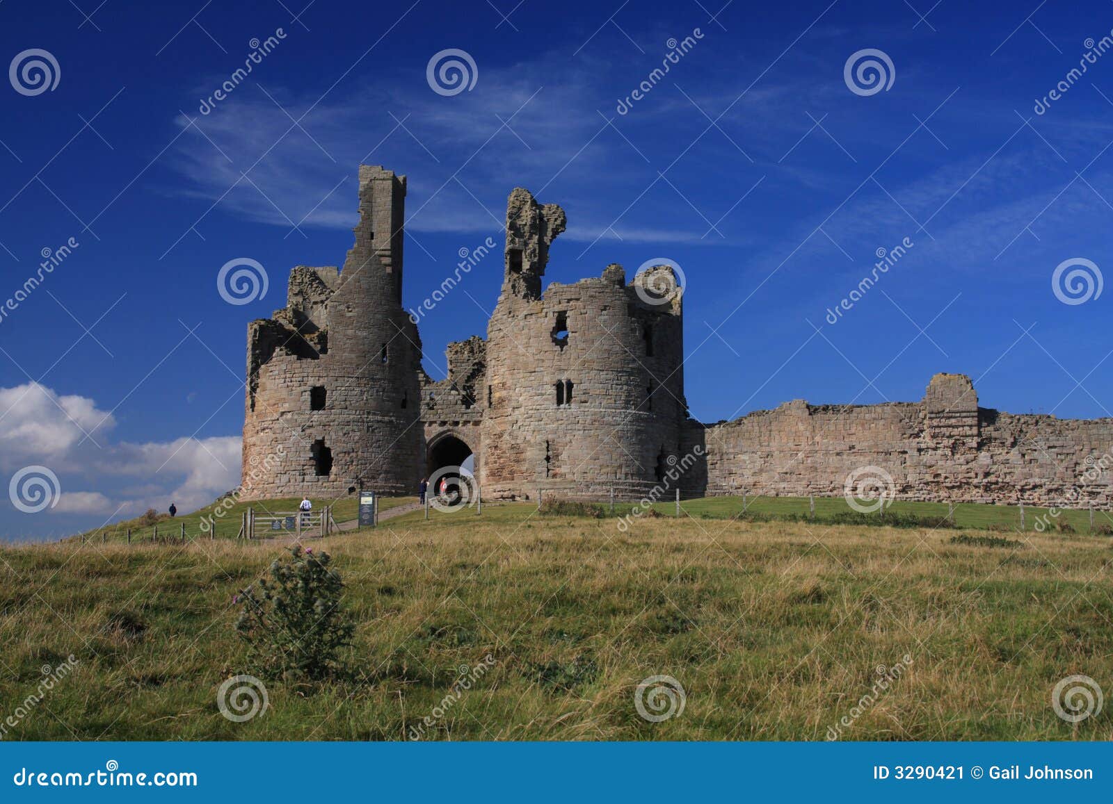 Dunstanburgh Castle stock image. Image of ruin, misty - 3290421