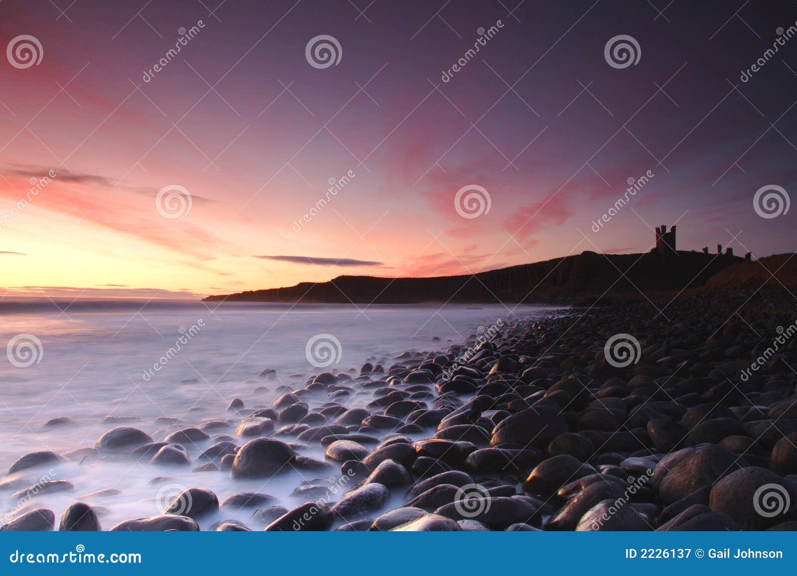 Dunstanburgh Castle Coastline Stock Image - Image of craster, coast ...