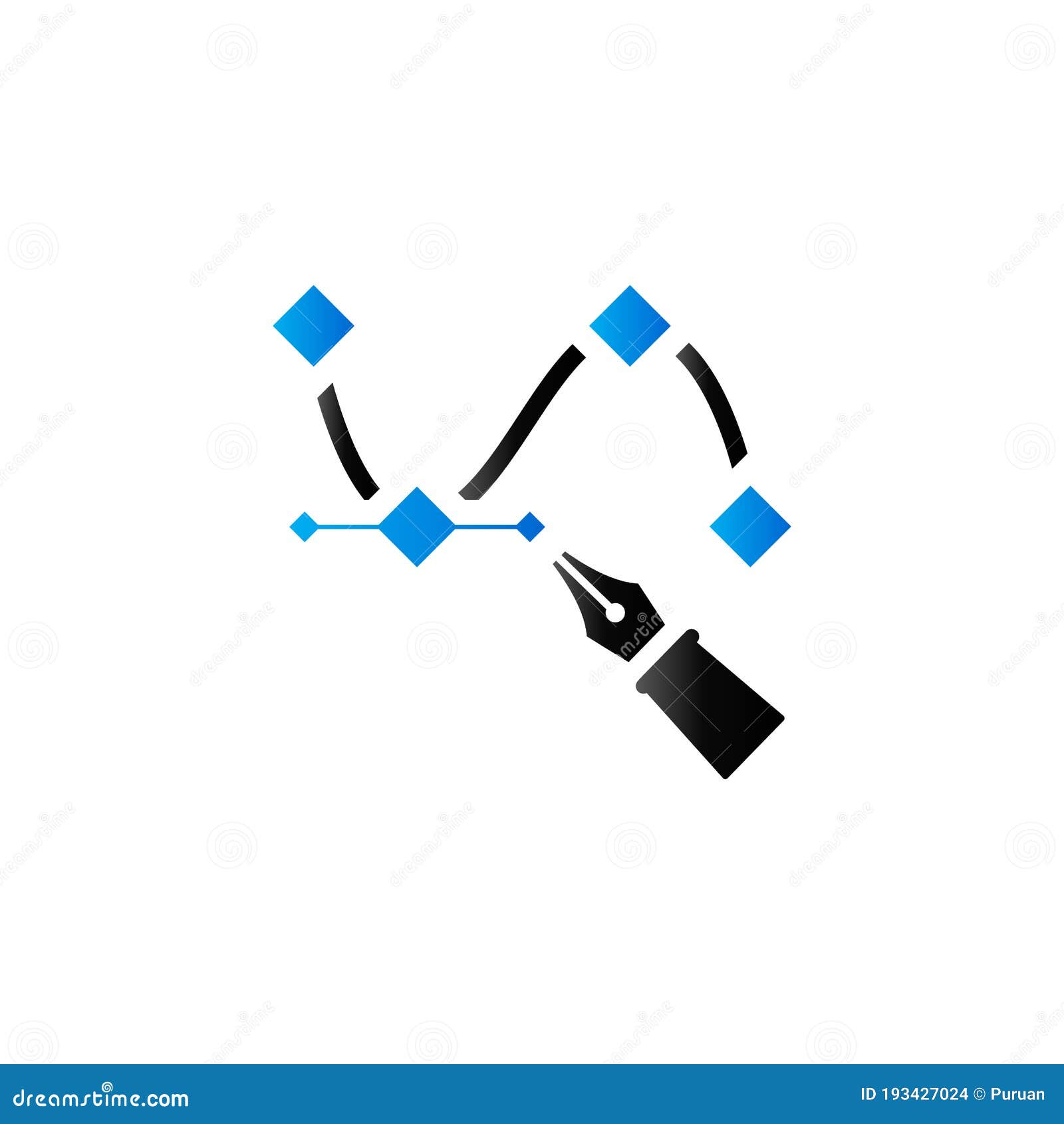 Duo Tone Icon - Bezier stock vector. Illustration of black - 193427024
