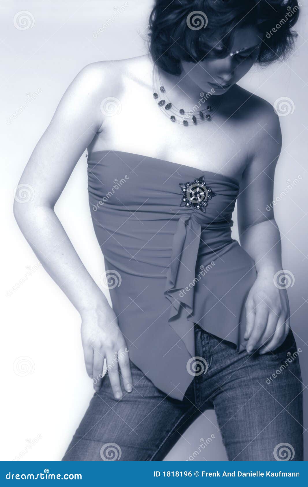 Duo Tone Model stock photo. Image of jewels, earrings - 1818196