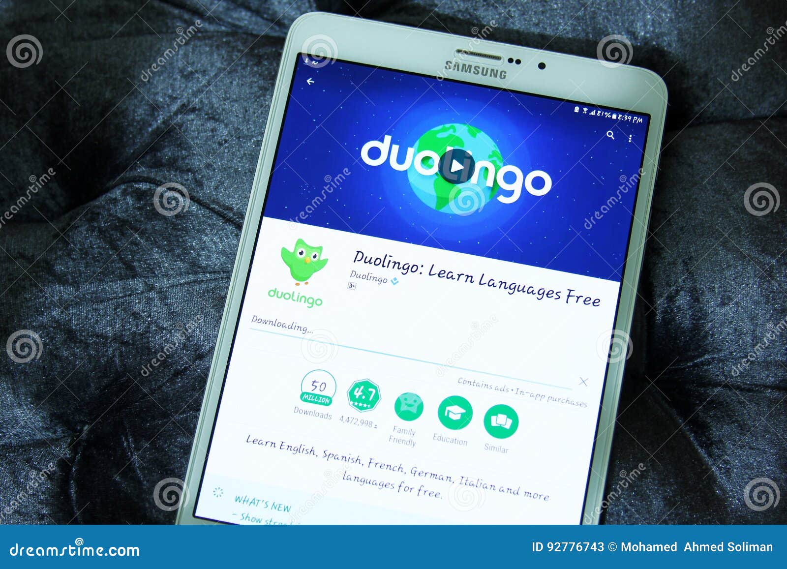 Duolingo - Language Learning App Play Store Page On The Display Of A ...