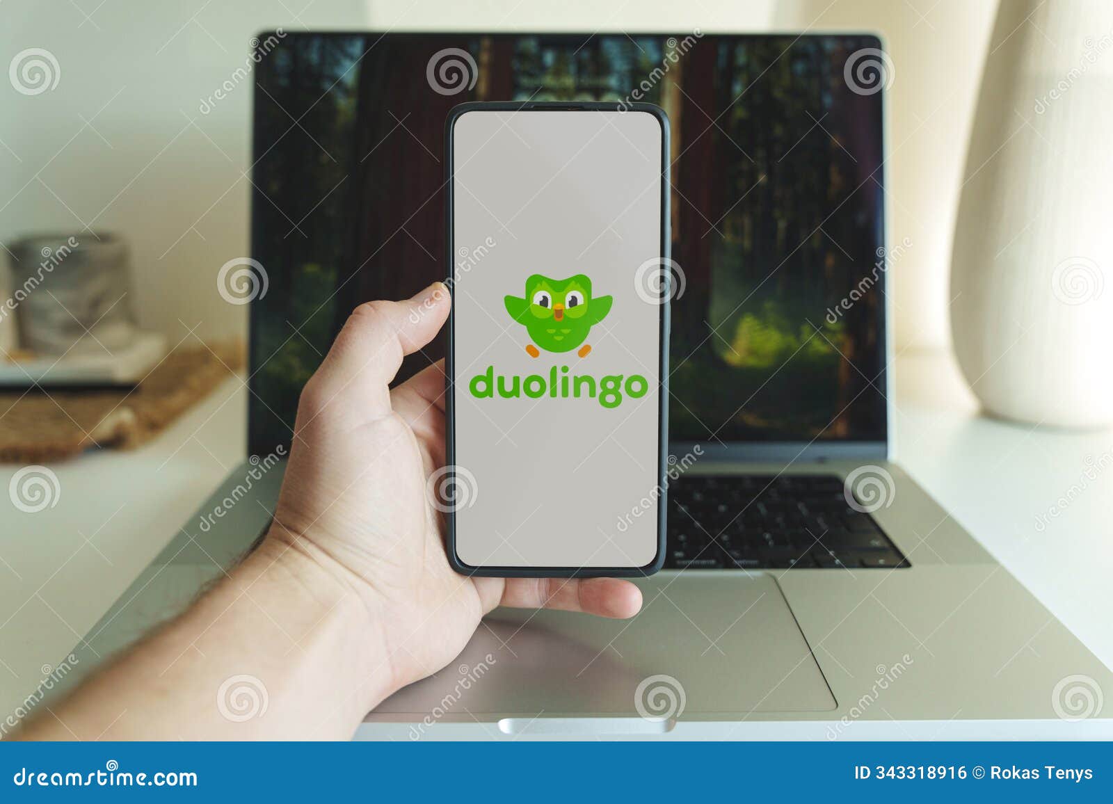 Duolingo - Language Learning App Play Store Page On The Display Of A ...