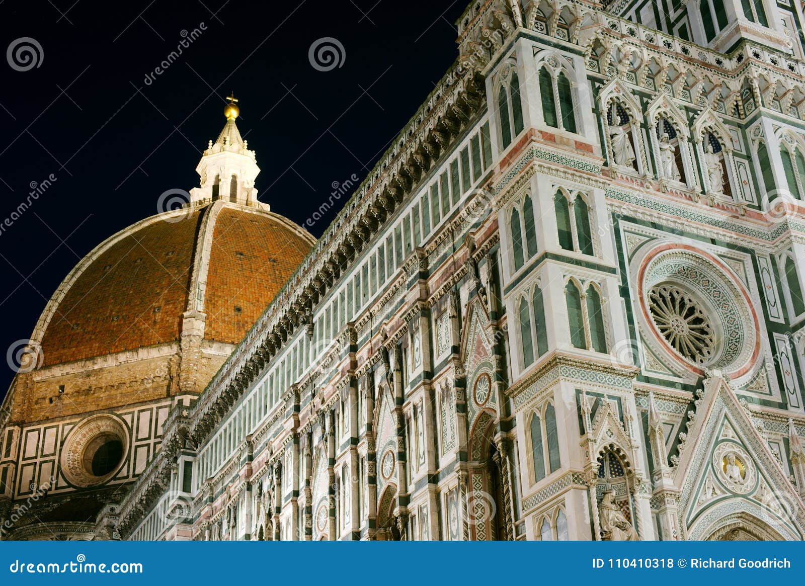 Duomo Alla Notte, Firenze, Italia Fotografia Stock - Immagine di ...