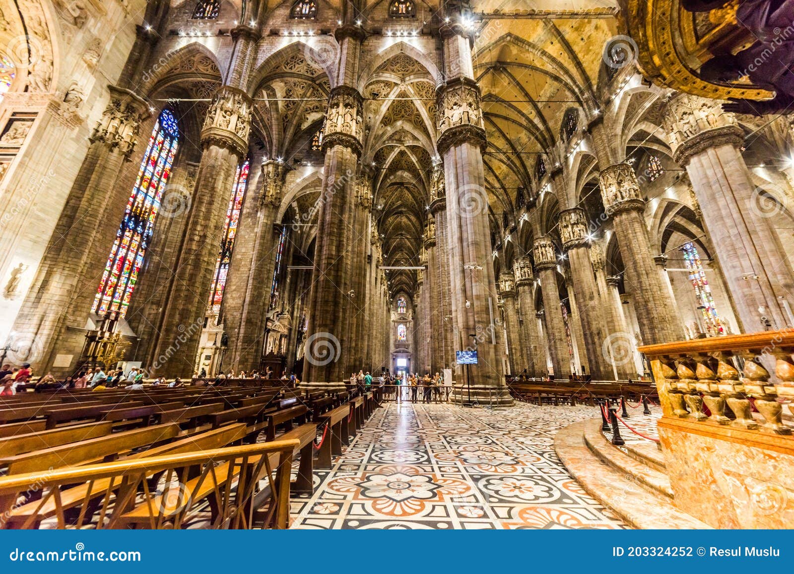 Duomo Di Milano Cathedral Interior View in Duomo Square. Milano, Italy ...