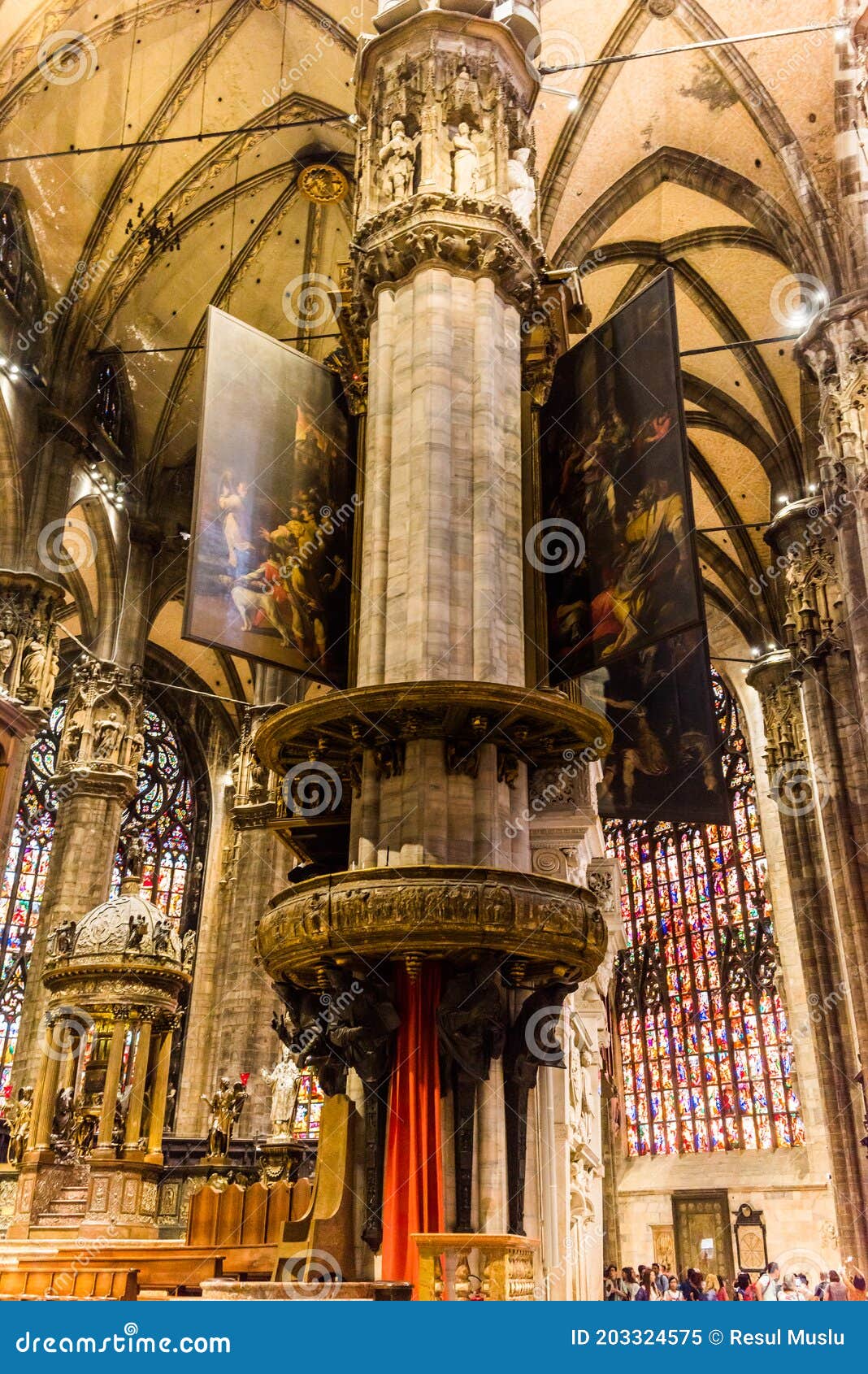 Duomo Di Milano Cathedral Interior View in Duomo Square. Milano, Italy ...