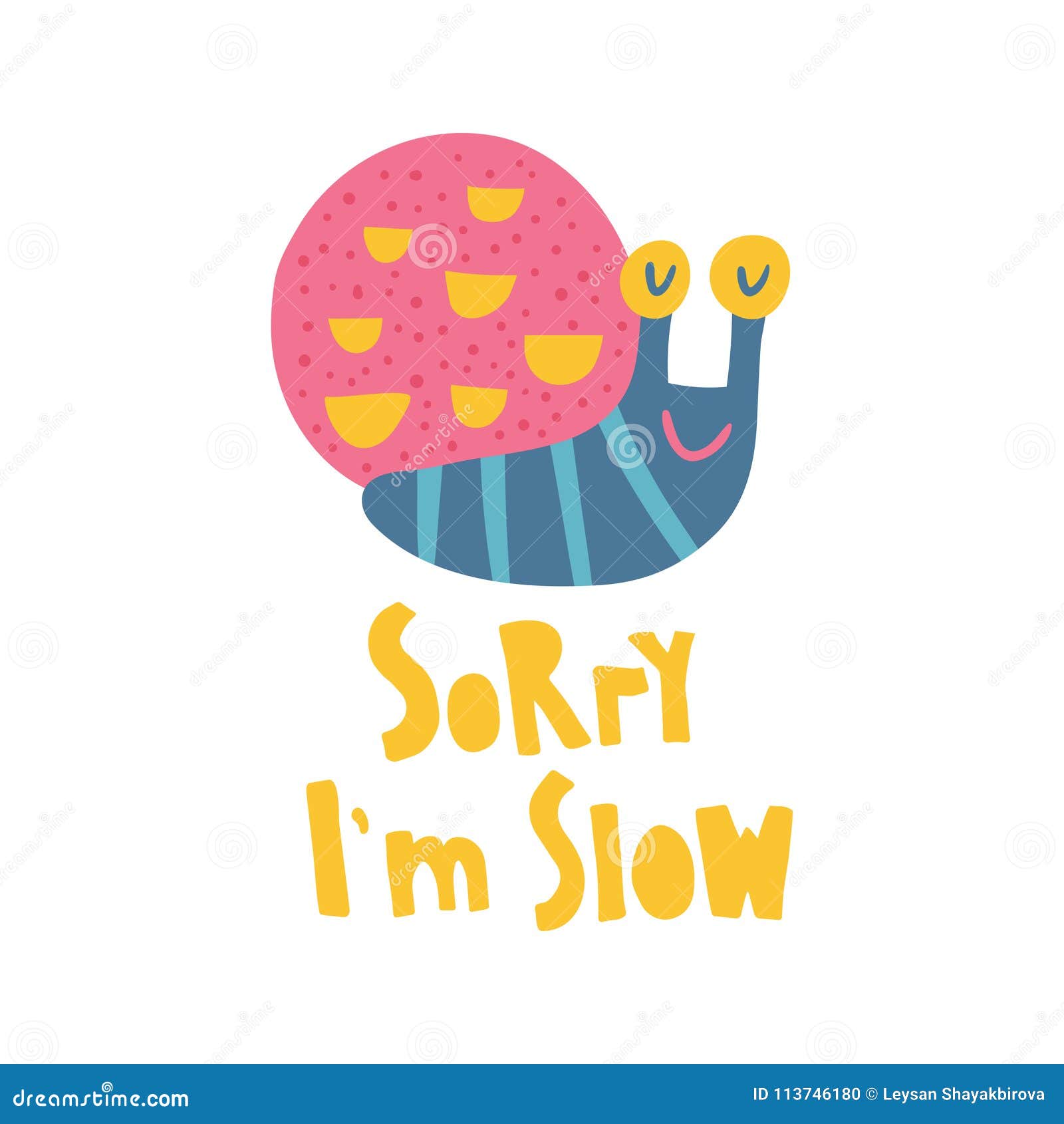 Duper slow snail stock vector. Illustration of cheerful - 113746180