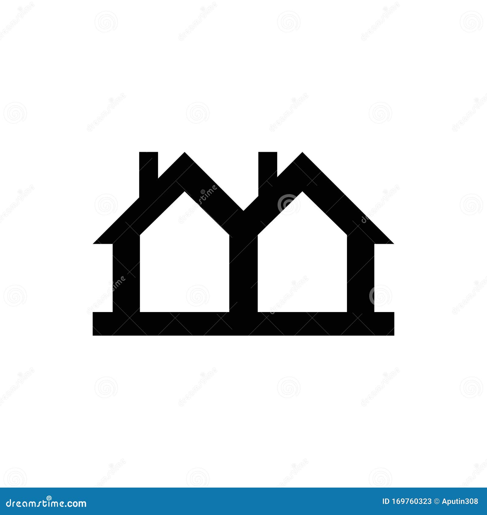 Duplex-Symbol Für Cottages Heimatsymbol Vektor Abbildung - Illustration ...