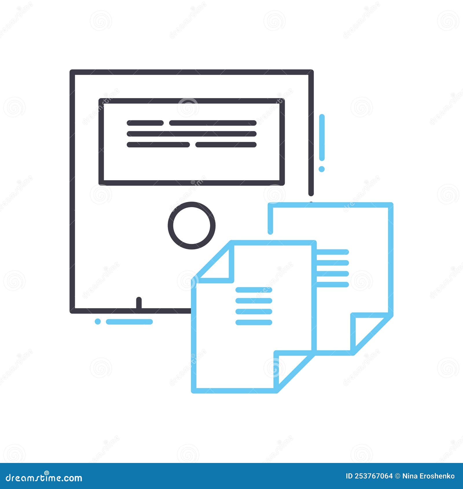 Duplicate Data Storage Line Icon, Outline Symbol, Vector Illustration ...