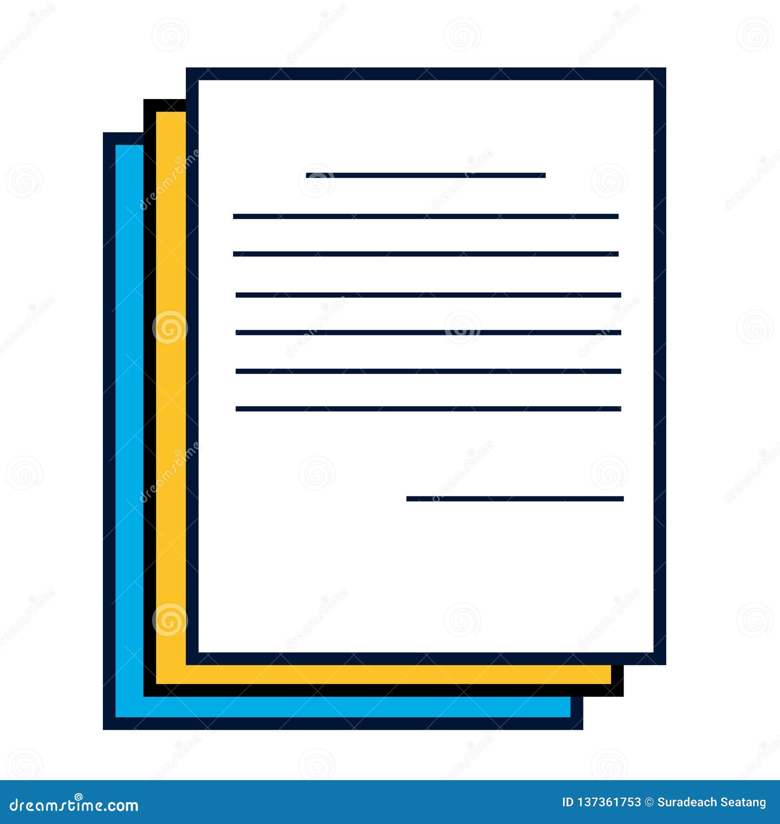 Duplicate document flat stock illustration. Illustration of paper ...