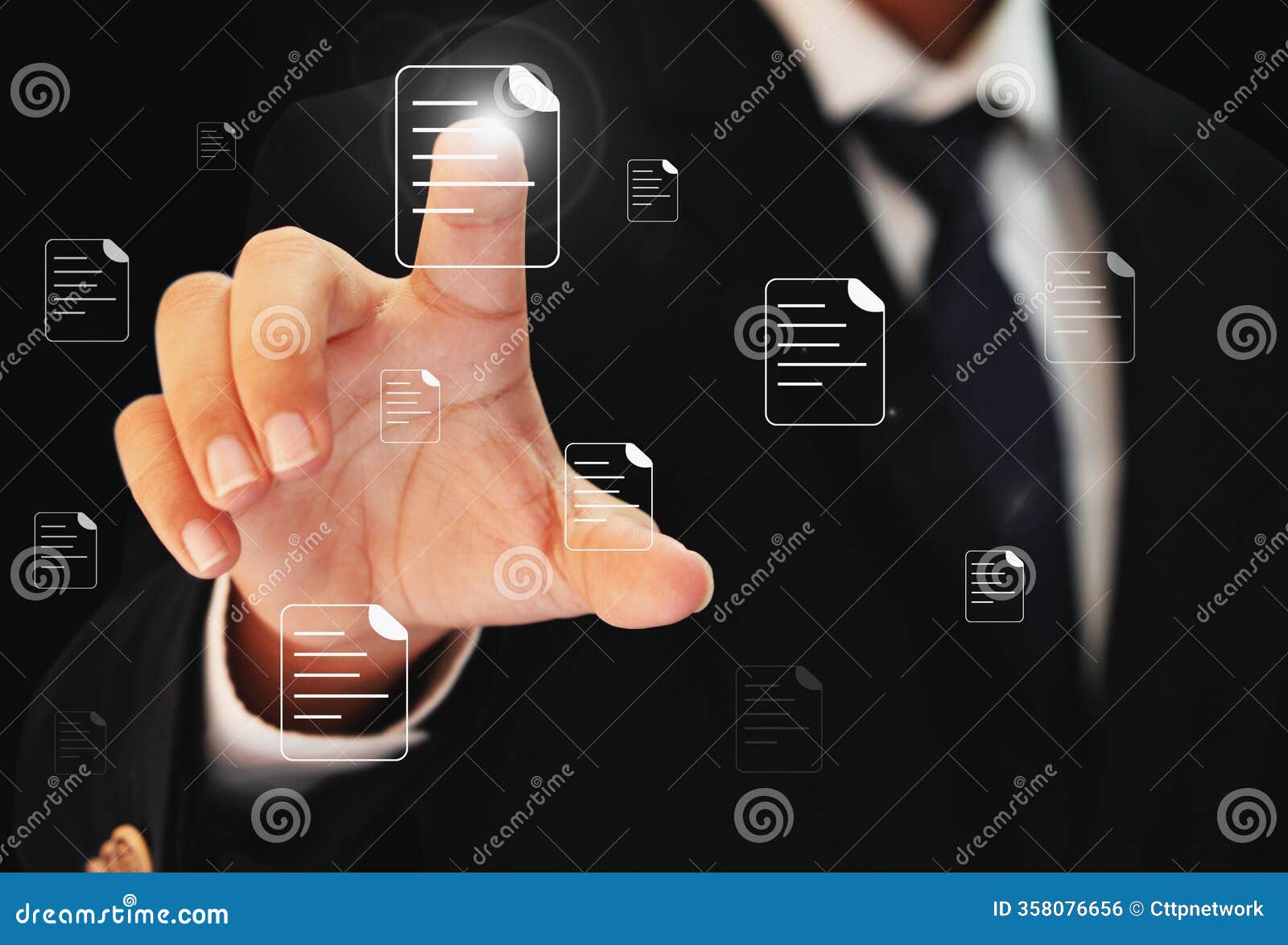 Duplicate Files and Entries Concept with Man Touching Similar Files ...