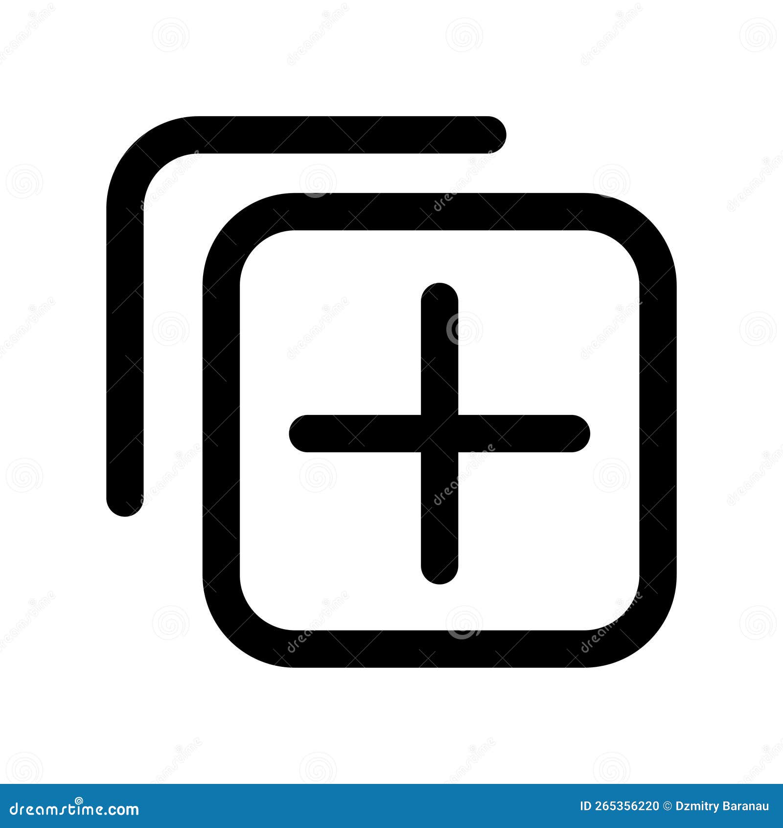 Duplicate Icon Line Isolated on White Background. Black Flat Thin Icon ...