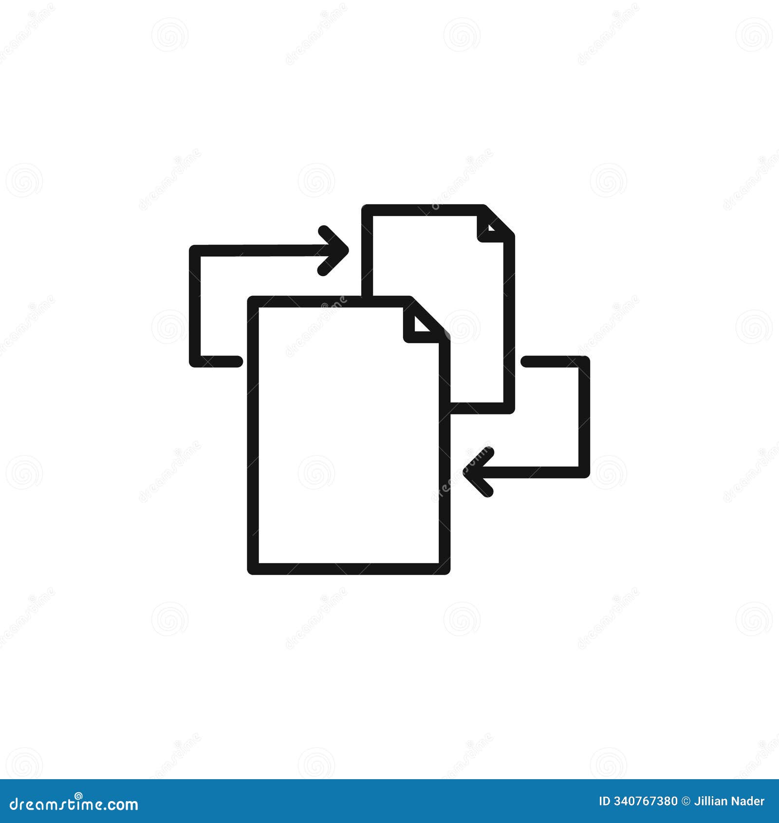 Duplicate Icon Thin Line Flat Illustration Stock Illustration ...
