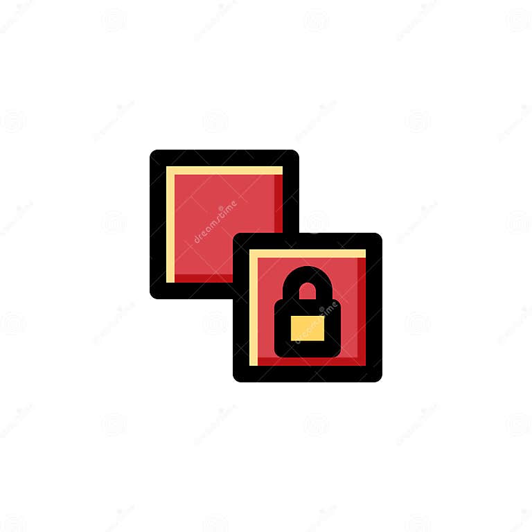 Duplicate Object Lock Icon stock vector. Illustration of symbol - 266548981