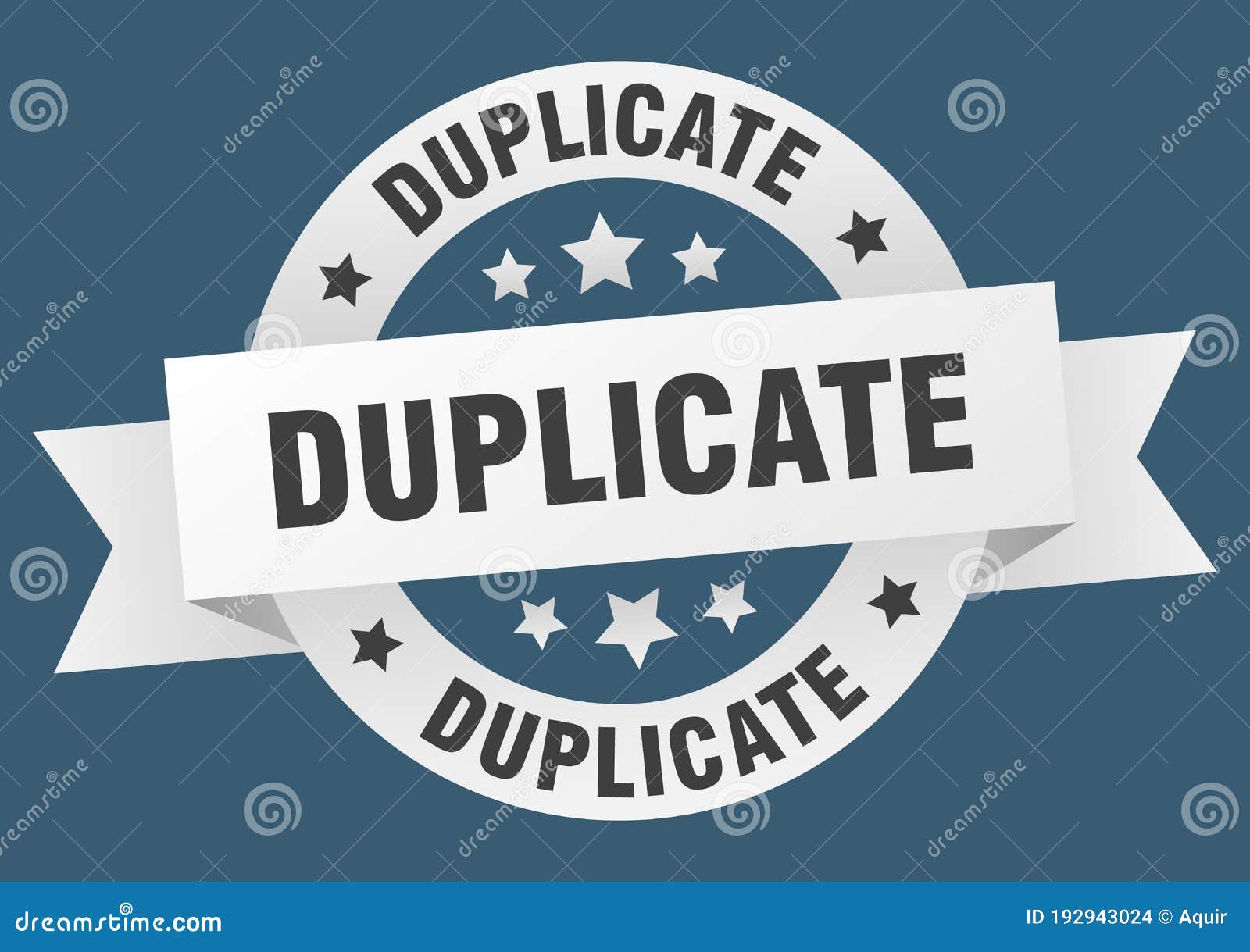 Duplicate Round Ribbon Isolated Label. Duplicate Sign Stock Vector ...