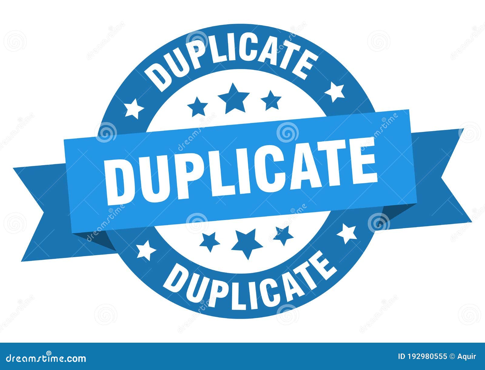 Duplicate Round Ribbon Isolated Label. Duplicate Sign Stock Vector ...